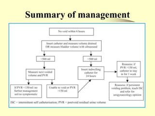Postpartum bladder dysfunction& urinary retention | PPTX