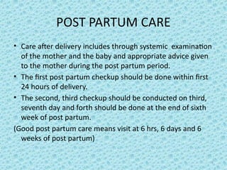 POST PARTUM CARE AND PUERPERAL SEPSIS.pptx