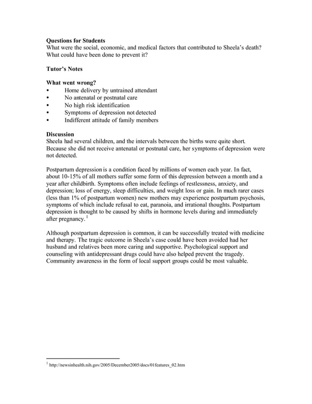 Postpartum depression case study | PDF