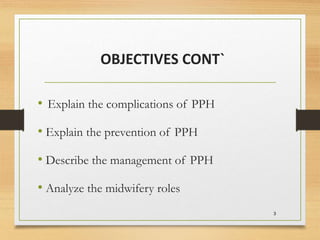 POSTPARTUM HAEMORRHAGE IN MIDWIFERY .ppt