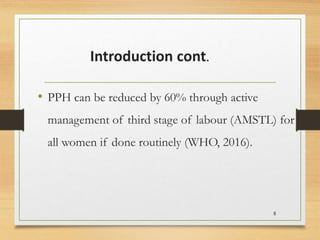 POSTPARTUM HAEMORRHAGE IN MIDWIFERY .ppt