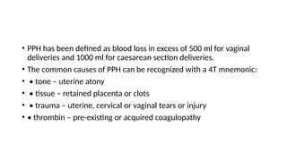 Postpartum haemorrhage for medical stuents | PPT