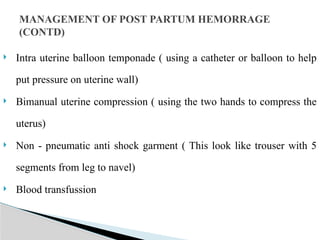 POST PARTUM HEMORRHAGE IN PREGNANCYWOMAN | PPTX