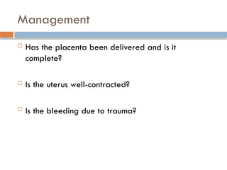 Post partum Hemorrhage.pptx - as per new guidelines | PPTX