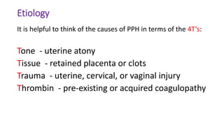 Postpartum hemorrhage (Dr.Rafi Rozan) | PPTX