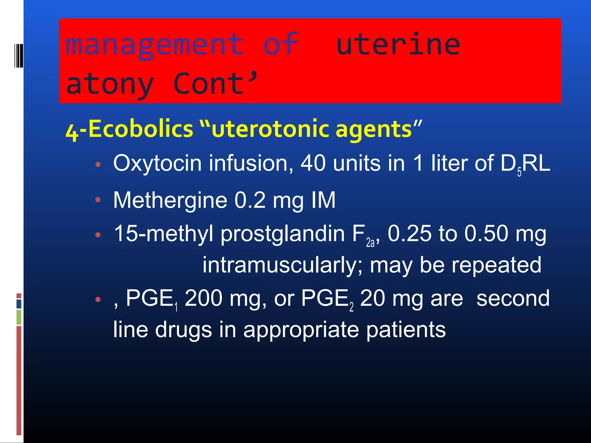 Postpartum hemorrhage for undergraduate | PPT