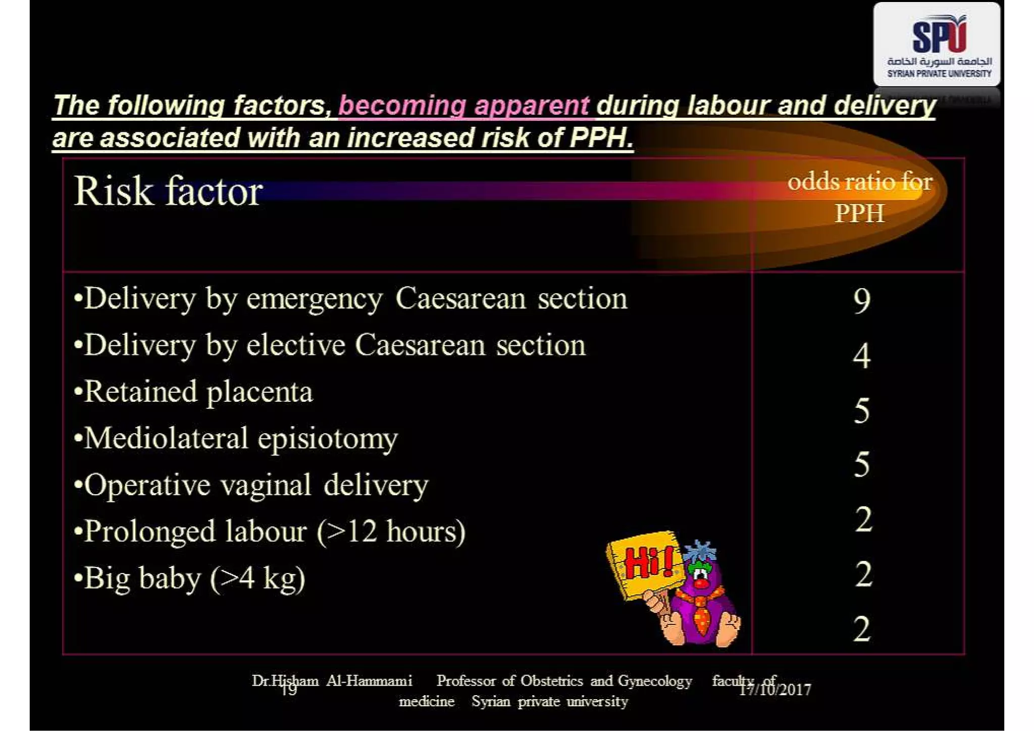 Postpartum hemorrhage (pph) dr hisham al hammami 17 10 2017 health ...