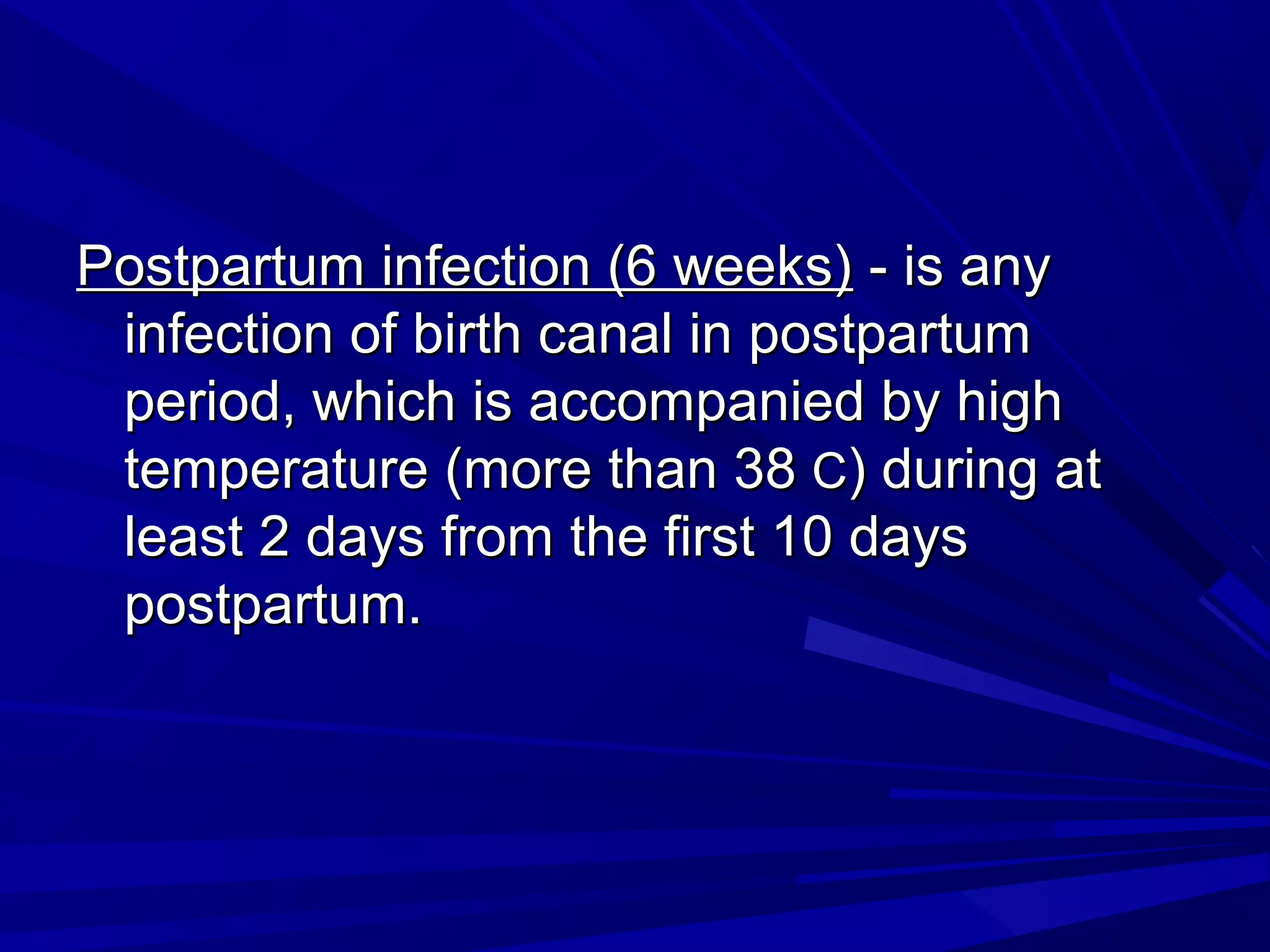 Postpartum Infections | PPT