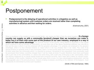 Postponement and the Wealth of Nations | PPT