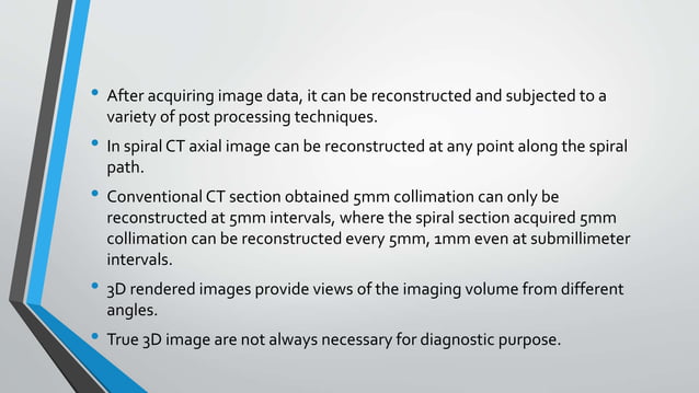 Post processing of computed tomography | PPTX