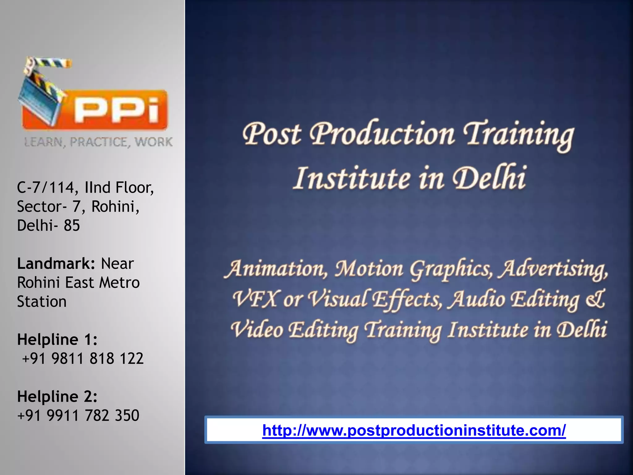 Animation , VFX, Motion Graphics, Post Production Training Institute in ...