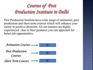 Animation , VFX, Motion Graphics, Post Production Training Institute in ...