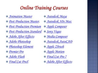 Animation , VFX, Motion Graphics, Post Production Training Institute in ...