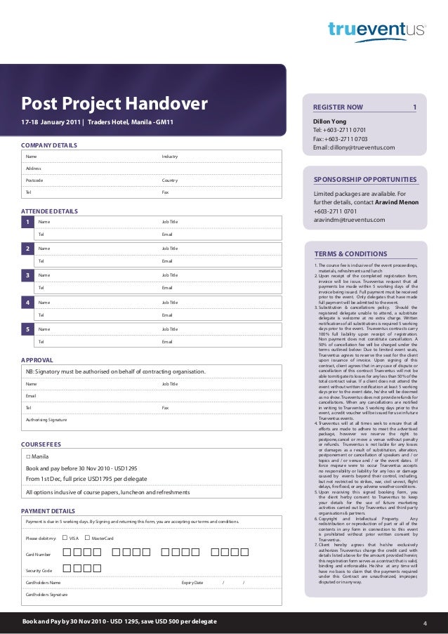 Post Project Handover