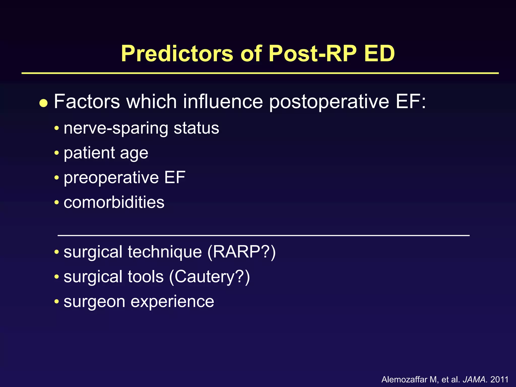 Postprostatectomy sexual dysfunction is restoring erections enough? | PPTX