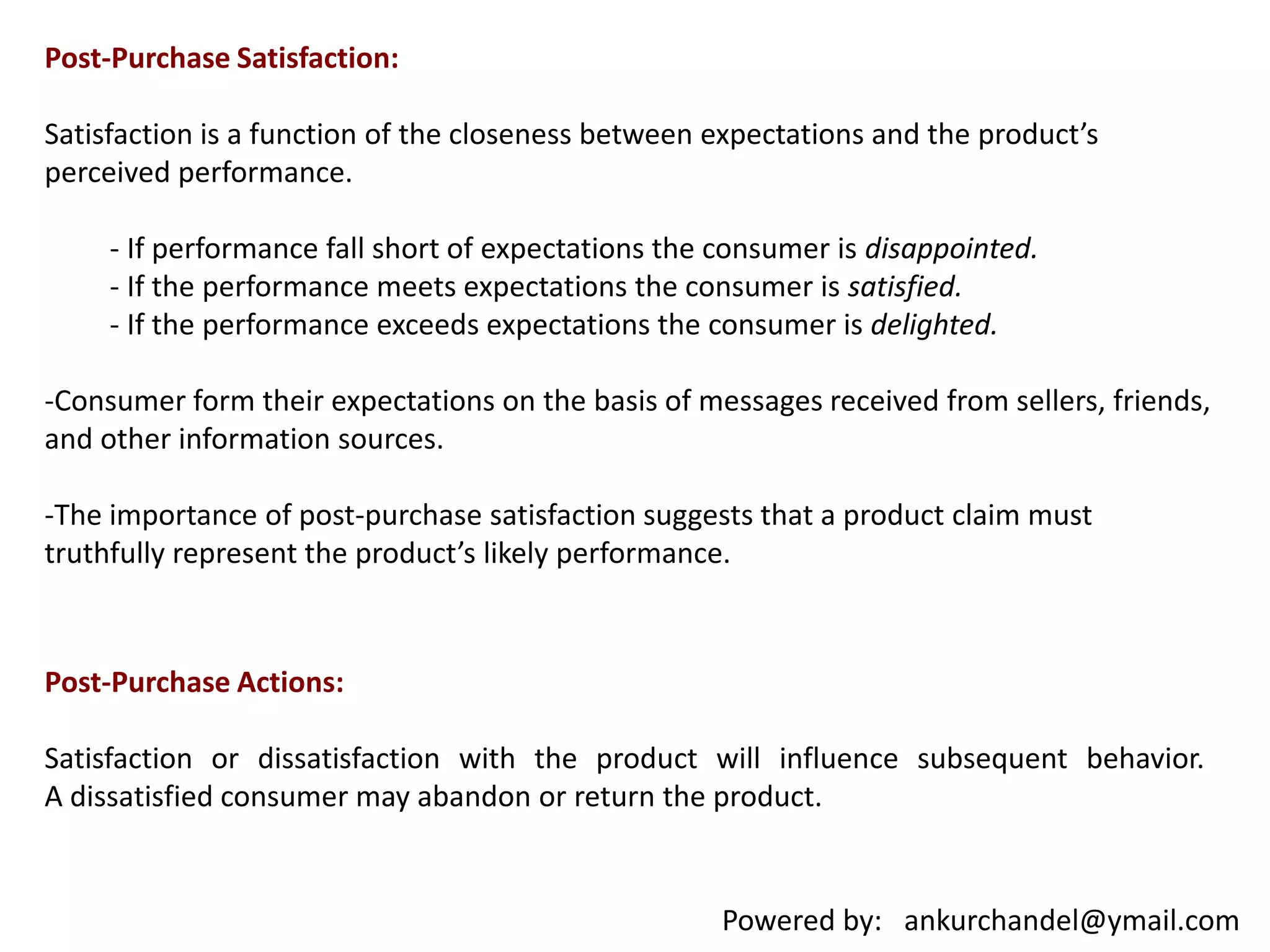 Post Purchase Consumer Behaviour | PPTX