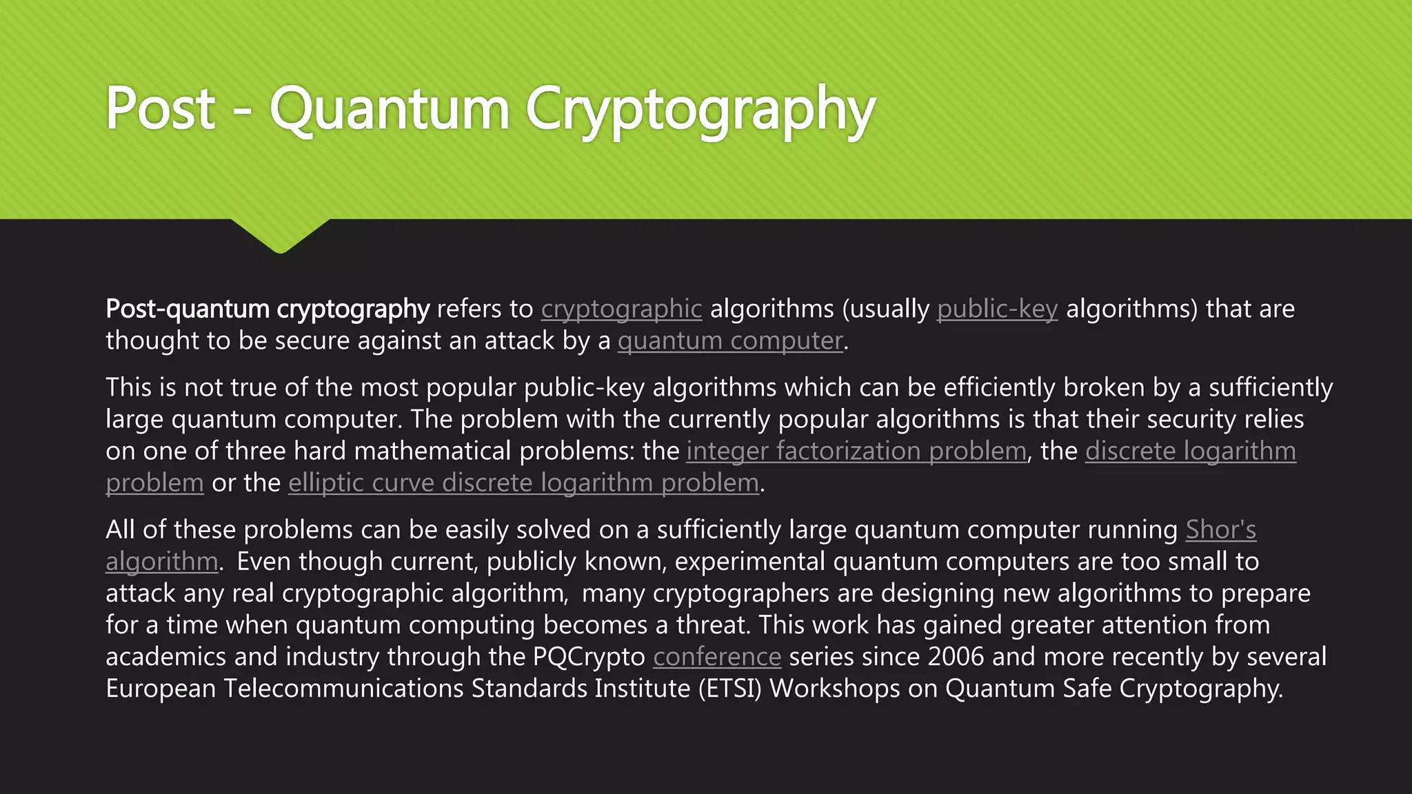 Post Quantum Cryptography Pptx Computing Technology And Computing