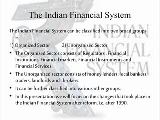 Post reform scenario of indian financial system | PPTX