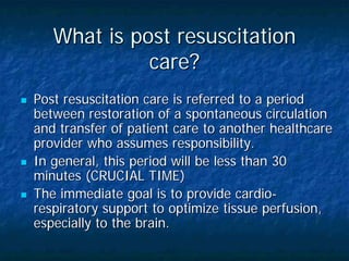 Post resuscitation care | PDF