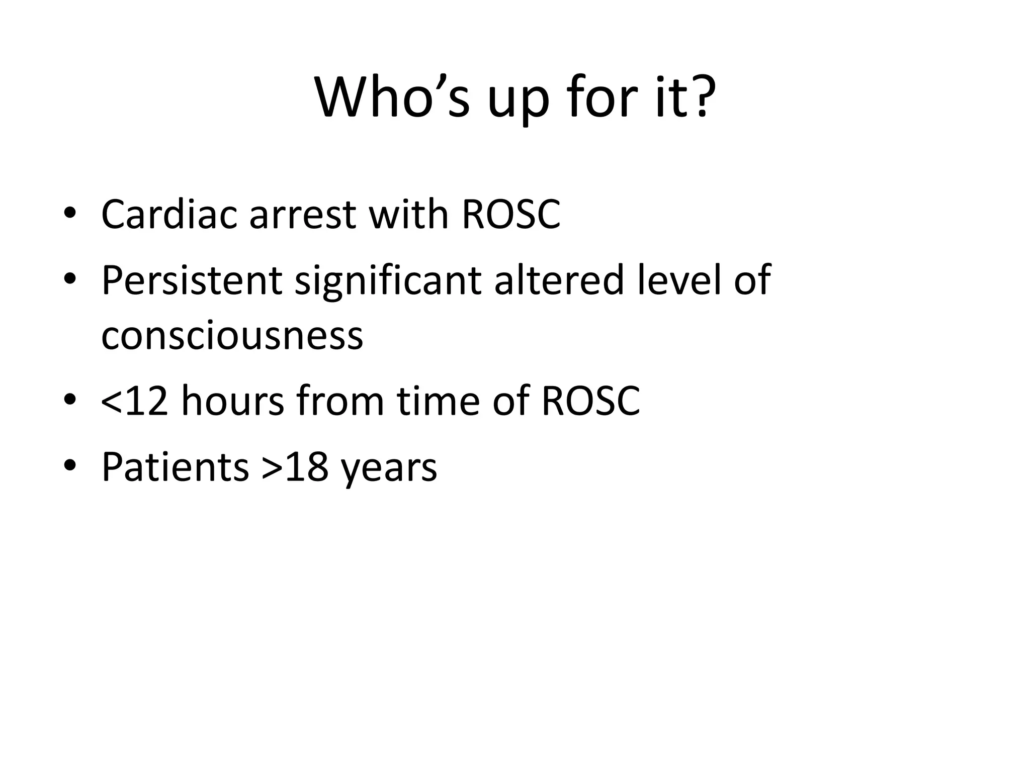 Post resuscitation care | PPTX