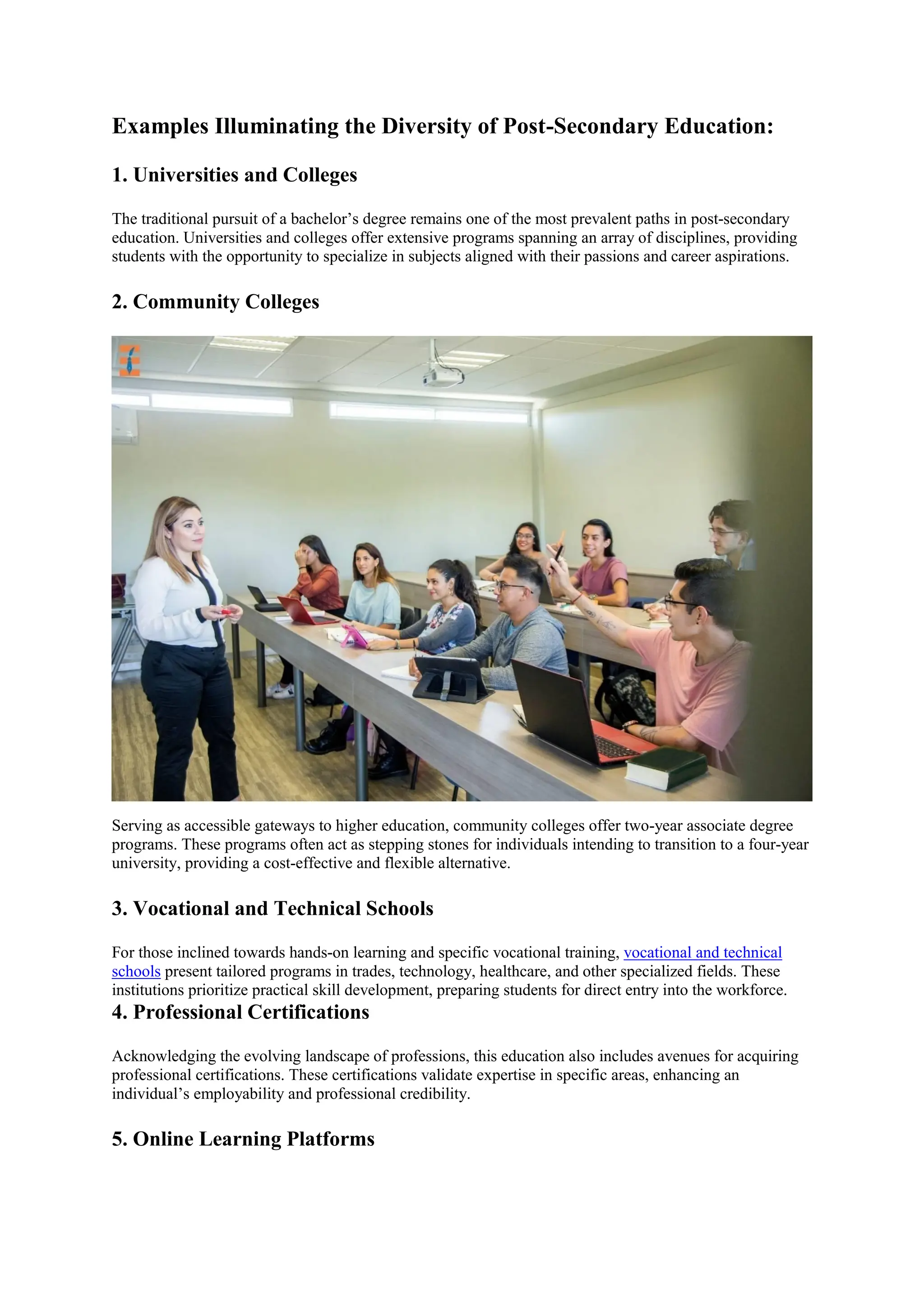 Post-Secondary Education: Overview, Examples & Applications | Future ...