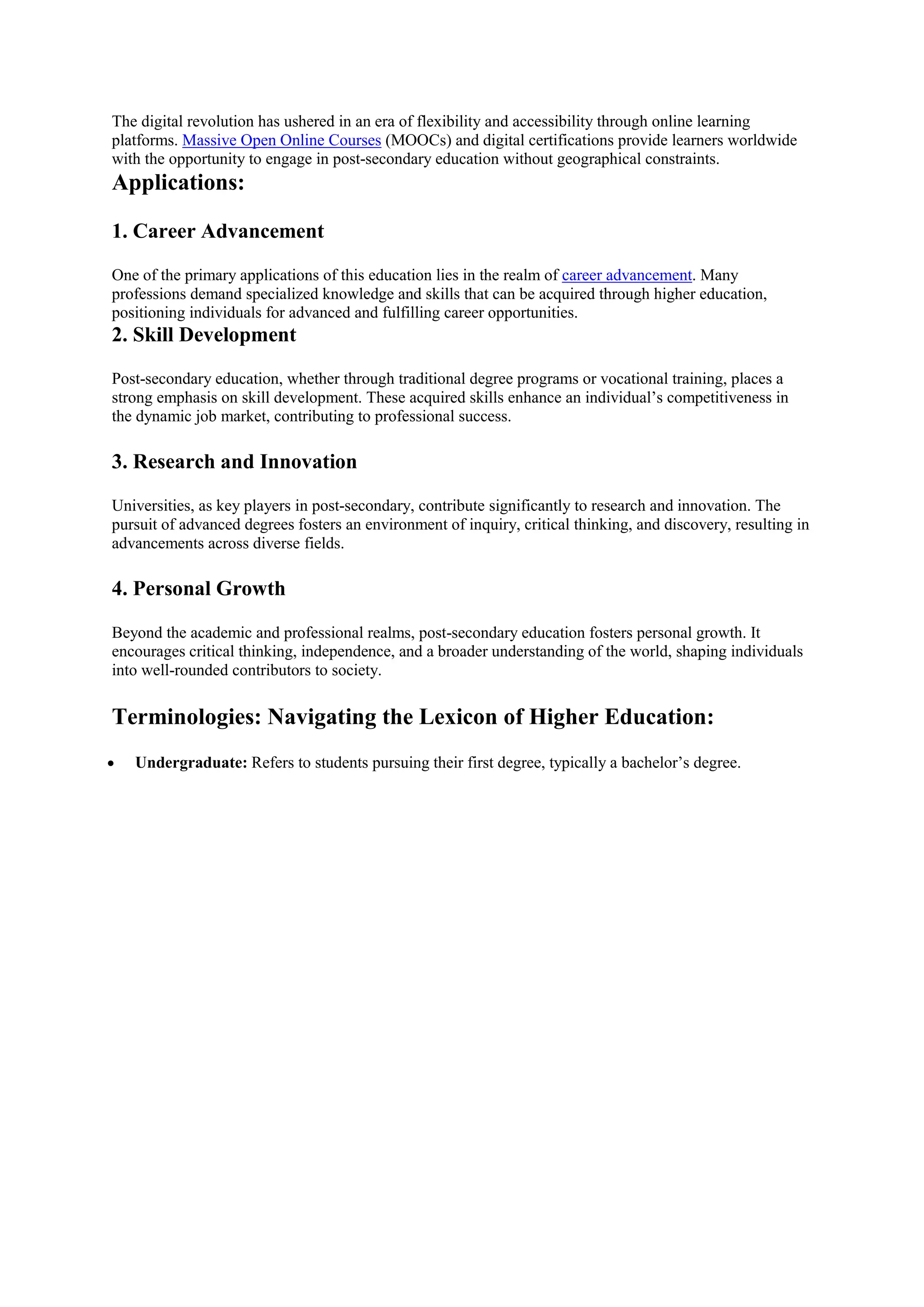 Post-Secondary Education: Overview, Examples & Applications | Future ...