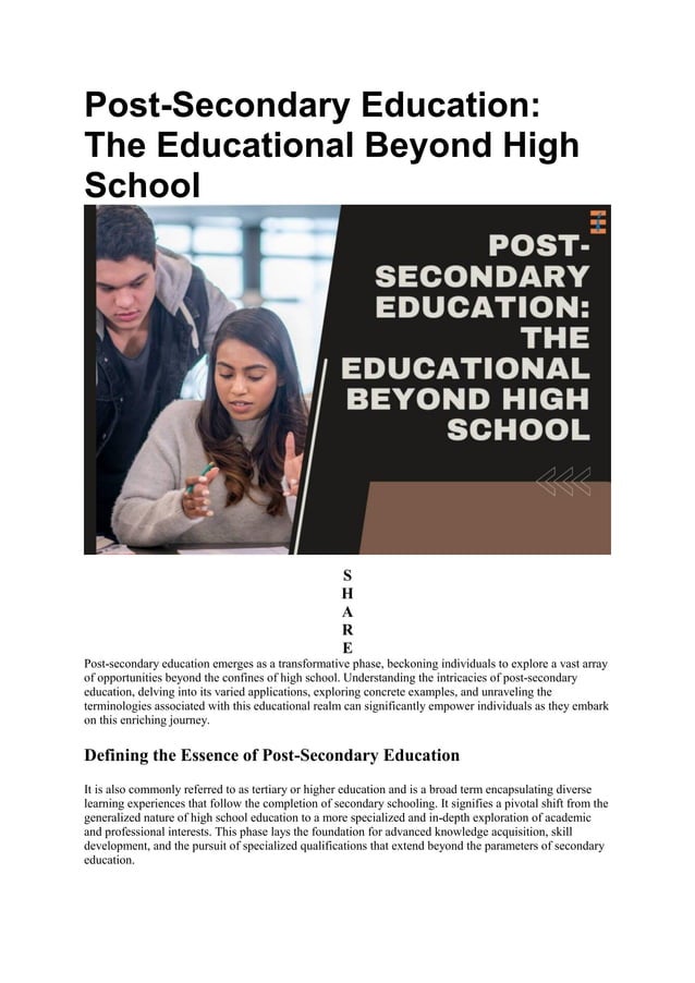 Post-Secondary Education: Overview, Examples & Applications | Future ...