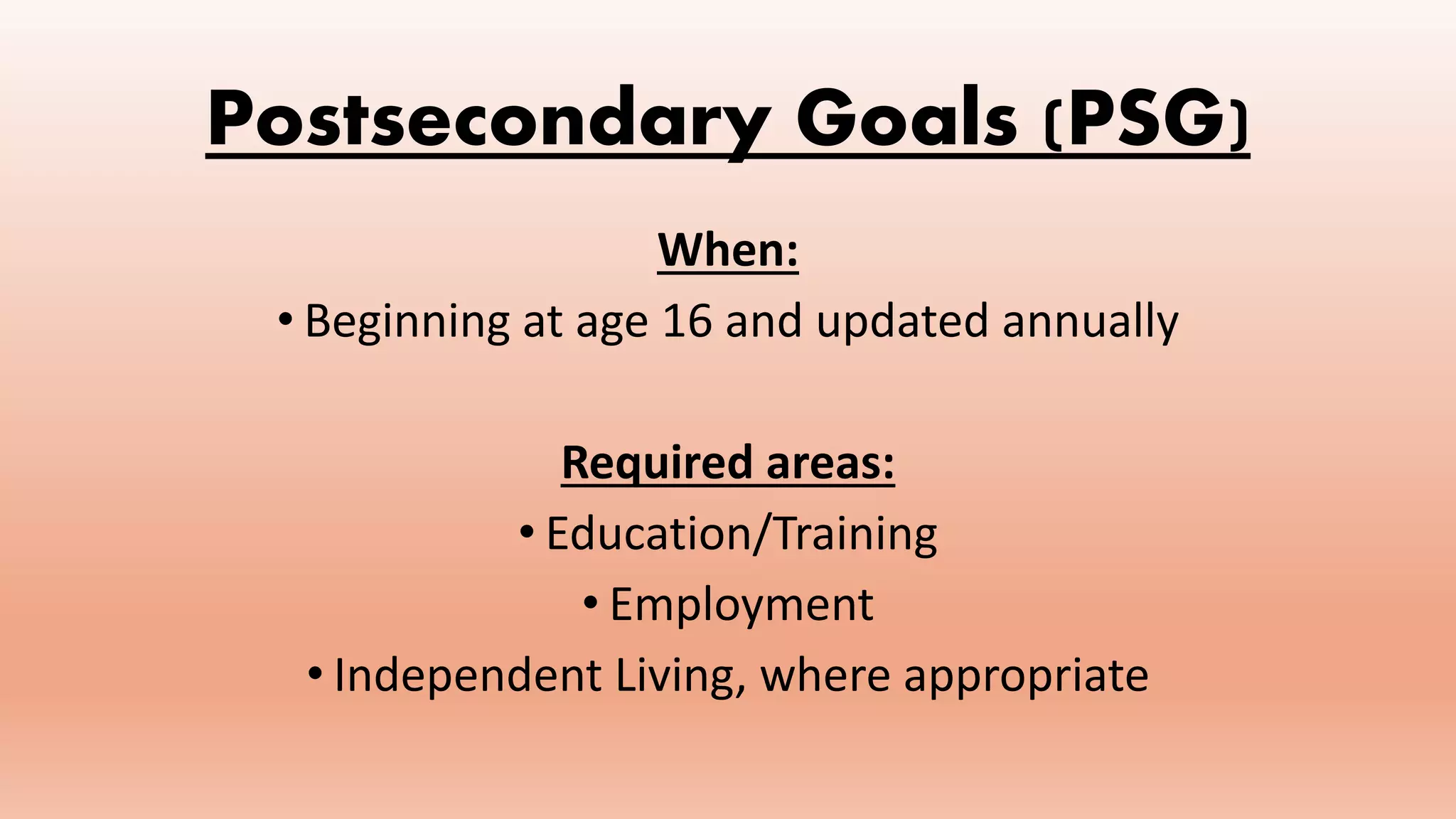 Transition Training - Postsecondary Goals | PPT