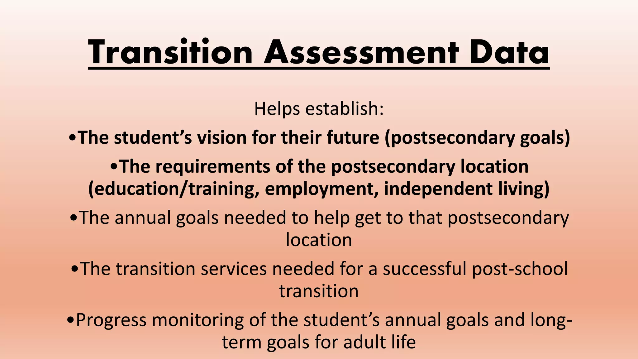 Transition Training - Postsecondary Goals | PPT