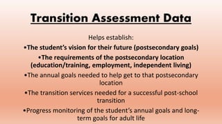 Transition Training - Postsecondary Goals | PPTX