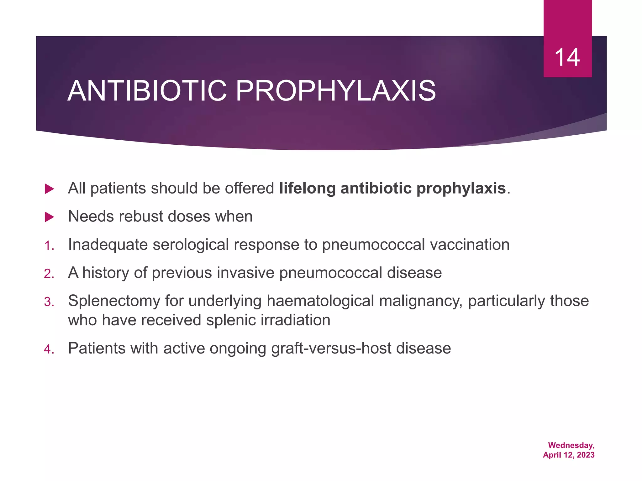 postsplenectomy precautions.ppt
