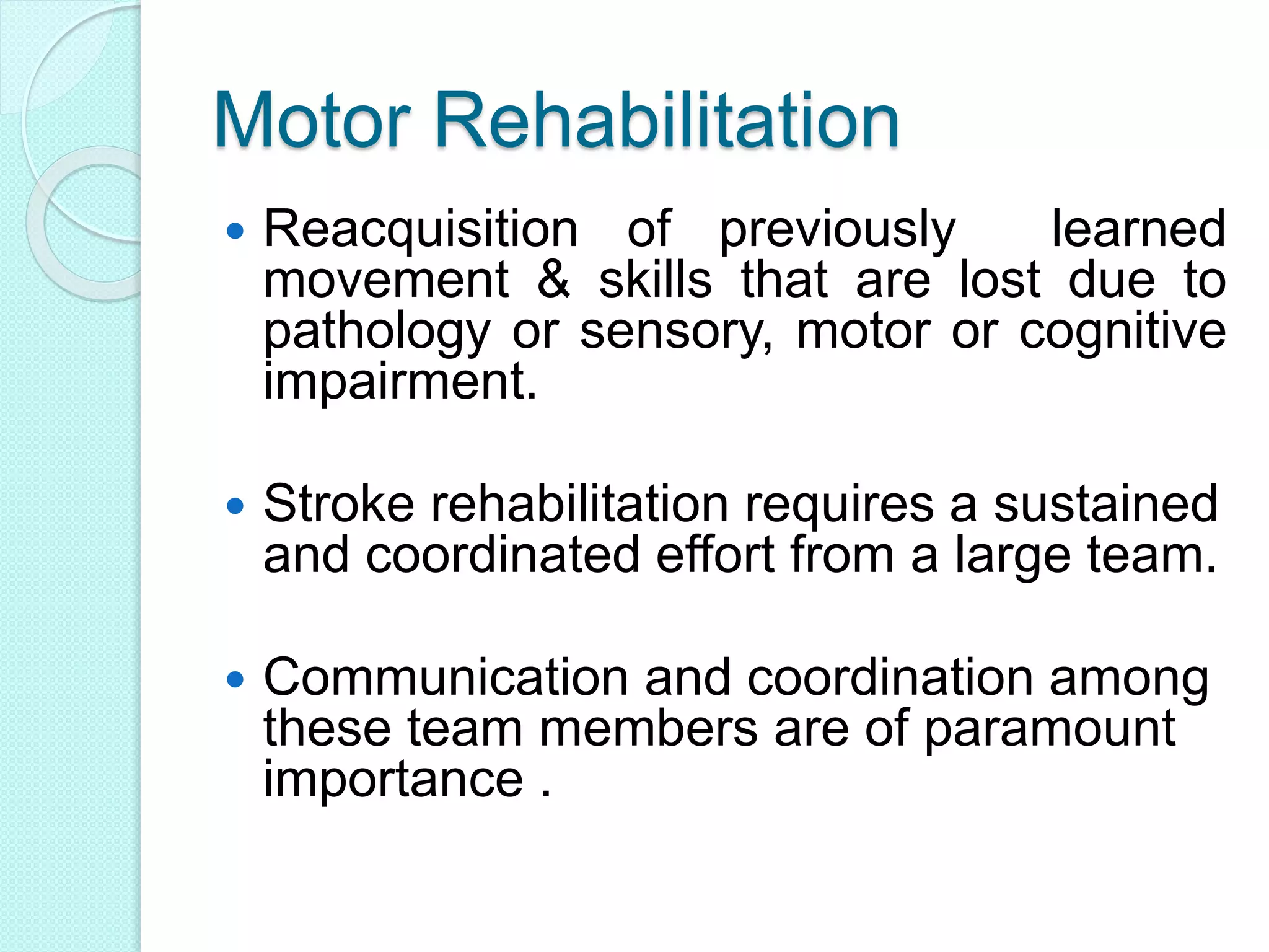 Post stroke motor rehabilitation | PPTX