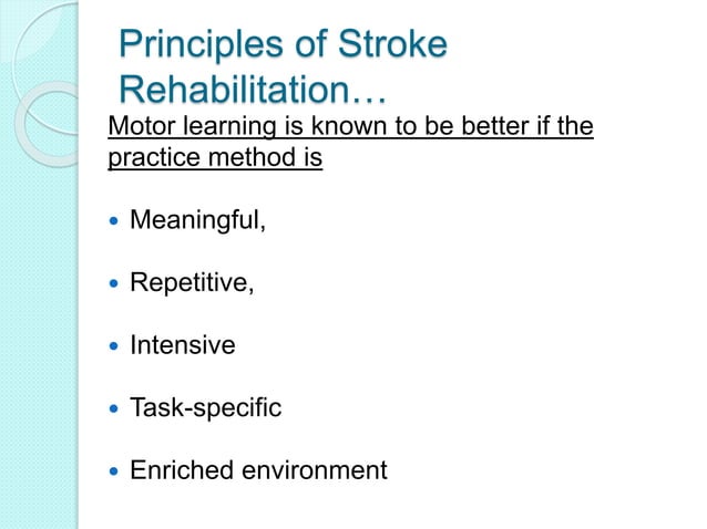 Post stroke motor rehabilitation | PPTX | Brain and Nervous System ...