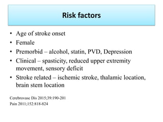 Post Stroke Pain - Dr Venugopal Kochiyil | PPTX