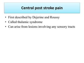 Post Stroke Pain - Dr Venugopal Kochiyil | PPTX