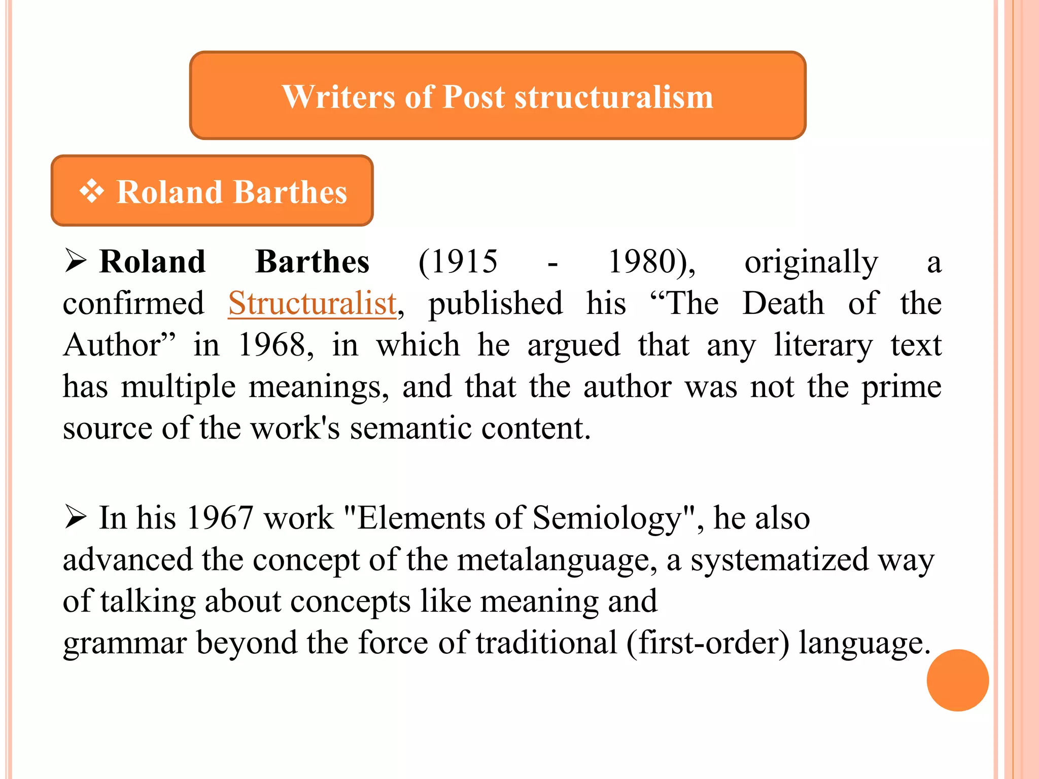 Post-structuralism and deconstruction | PPTX