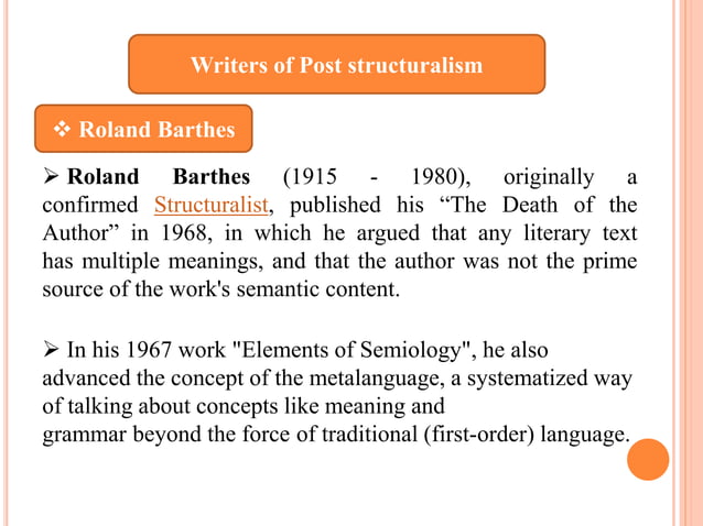 Post-structuralism and deconstruction | PPTX | Science