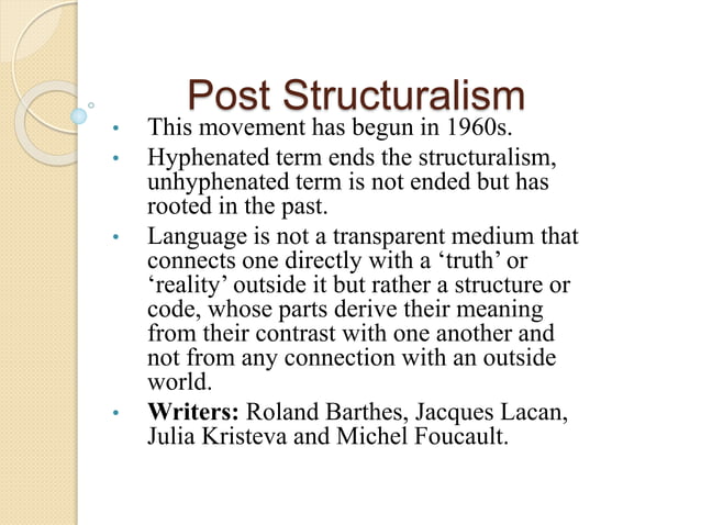 Post structuralism for slide | PPTX | Poetry | Books and Literature