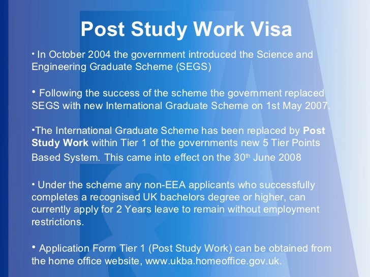 Post Study Work Visa