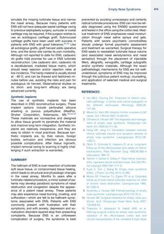 Postsurgical Management of Empty Nose Syndrome (ENS) Talmadge Nayak et ...