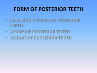 Post teeth selection | PPT | Dental Health | Diseases and Conditions