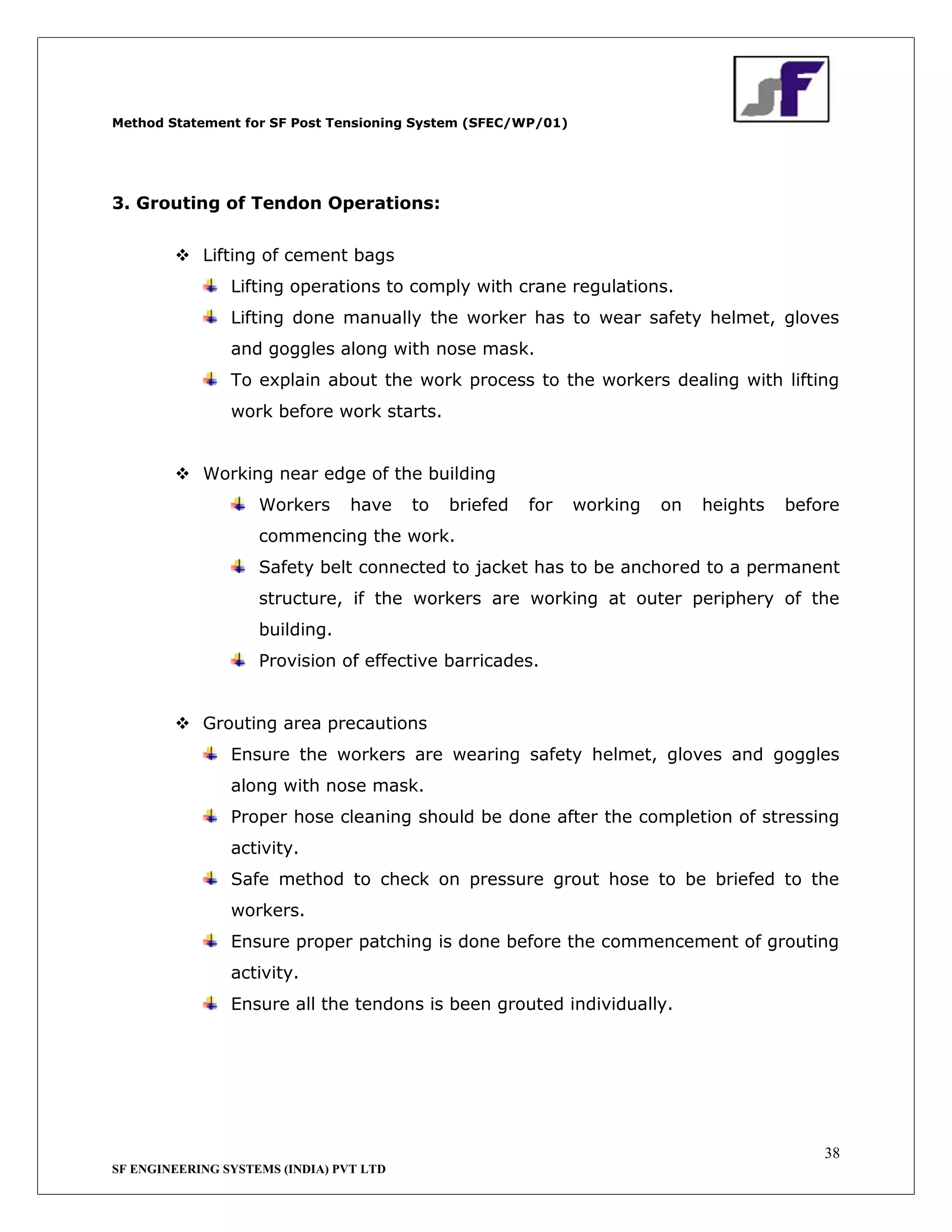 Post tensioning company method statement | shivforce.in | PDF