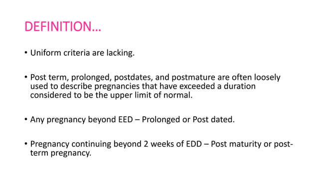 Postterm pregnancy | PPTX | Pregnancy | Reproductive Health
