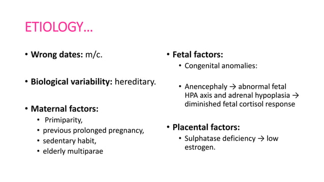 Postterm pregnancy | PPTX | Pregnancy | Reproductive Health