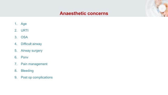 Post tonsillectomy bleed & anesthesia considerations | PPTX