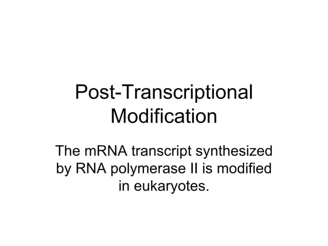 Post-Transcriptional Modification | PPT