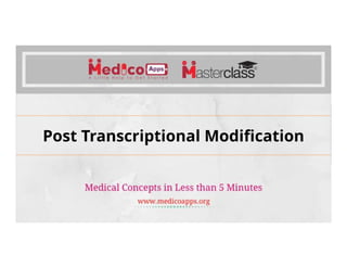 Post transcriptional modification | PDF