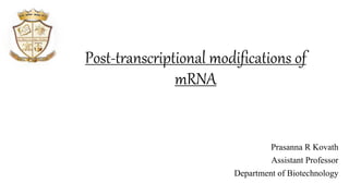 Post transcriptional modifications | PPTX