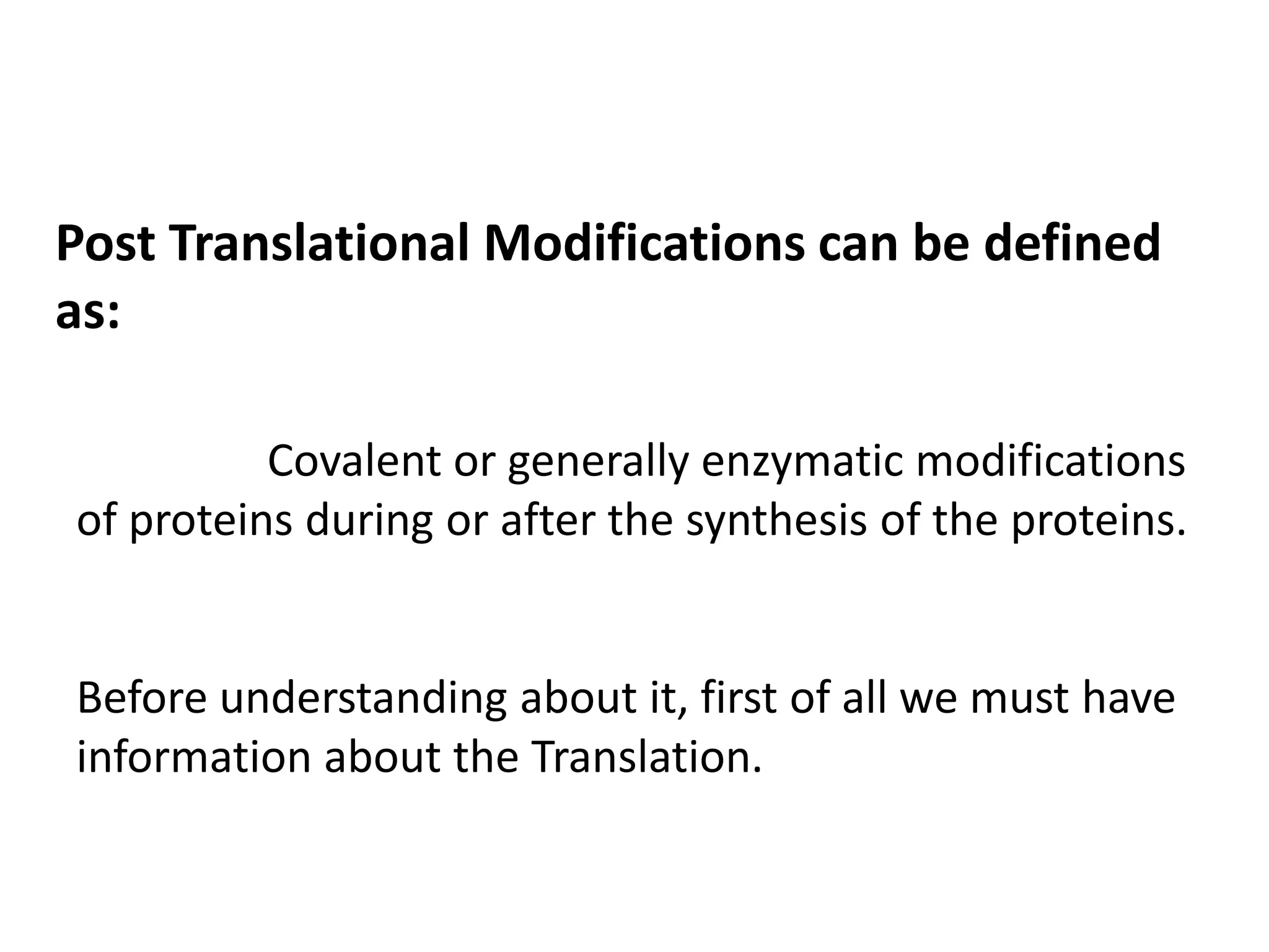Post translational modification | PPTX