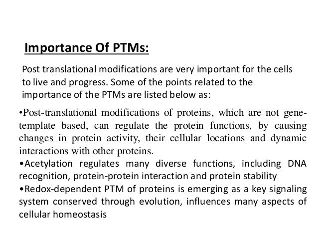 Post Translational Modification